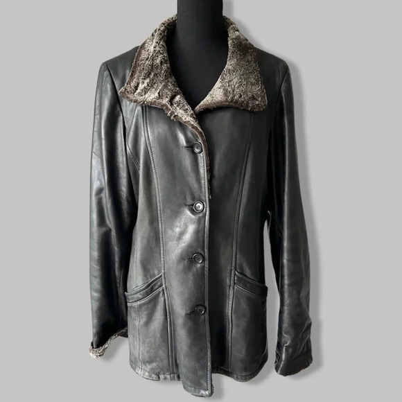 Danier | Jackets & Coats | Vintage Danier Smooth Leather Faux Shearling ...